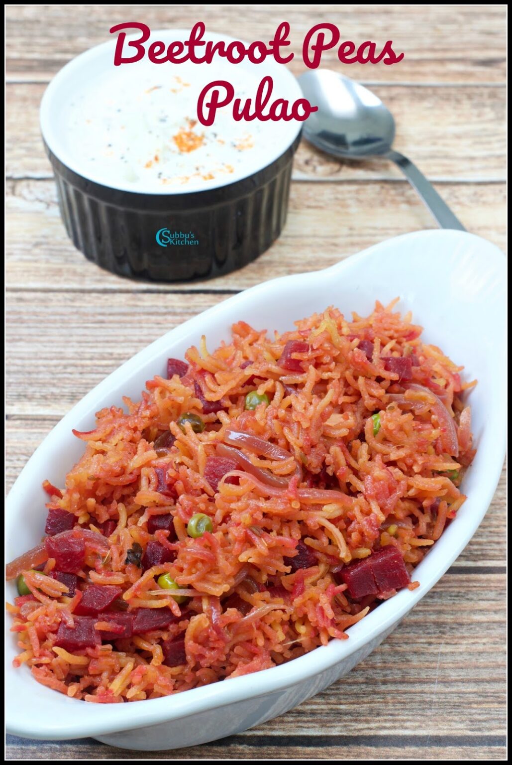 Beet Peas Pulao Recipe | Beetroot Pulao Recipe - Subbus Kitchen