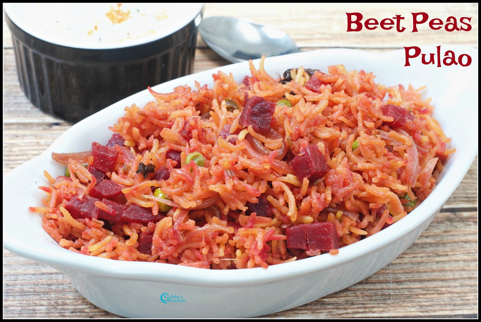 Beet Peas Pulao Recipe | Beetroot Pulao Recipe - Subbus Kitchen