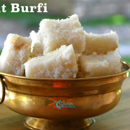 Thengai Burfi (Coconut Burfi) - Subbus Kitchen