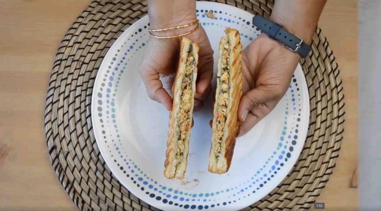 Paneer Bhurji Sandwich Recipe | Kids Lunch Box Recipes - Subbus Kitchen