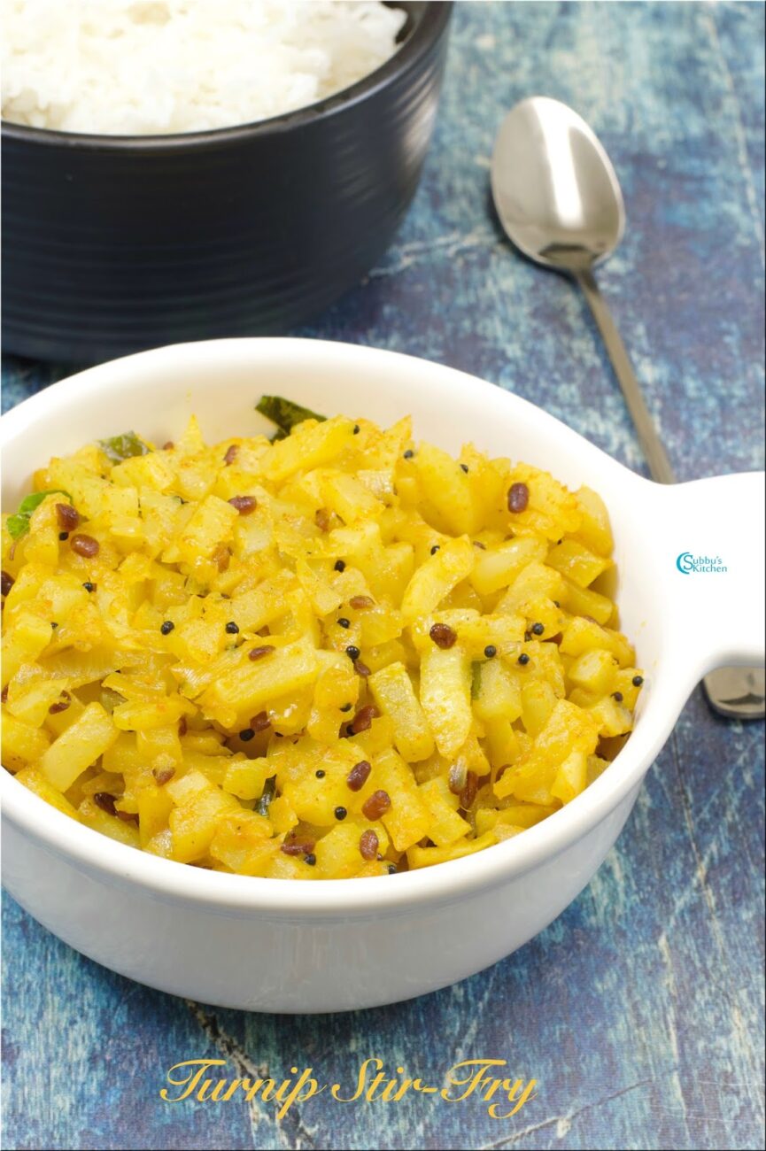 Turnip Stir-Fry | Noolkol Poriyal | Kohlrabi Curry Recipe - Subbus Kitchen