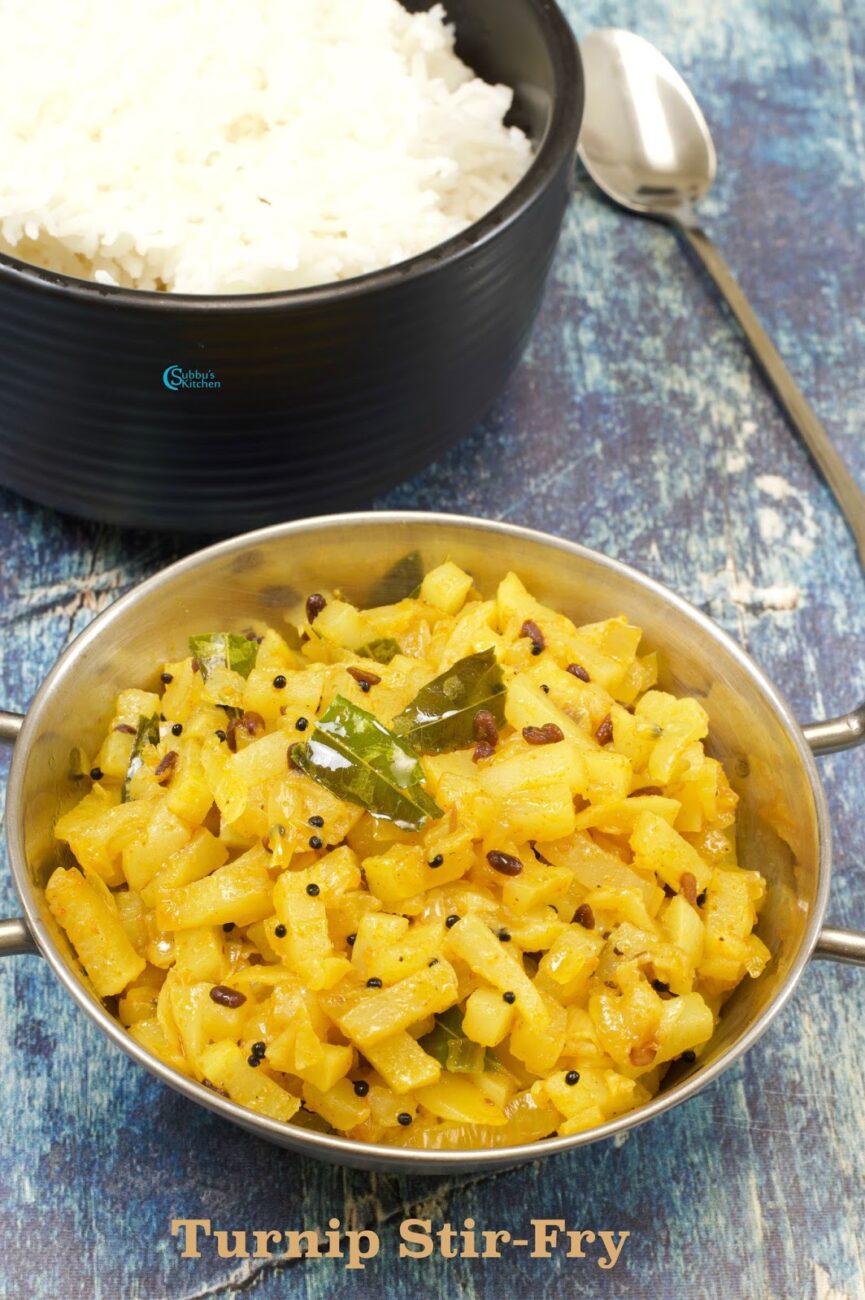 Turnip Stir-Fry | Noolkol Poriyal | Kohlrabi Curry Recipe - Subbus Kitchen