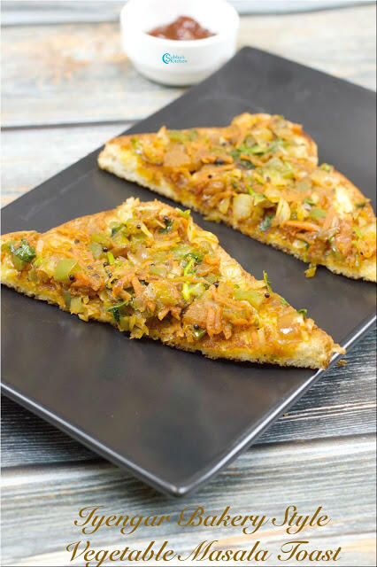 Iyengar Bakery Style Vegetable Masala Toast - Subbus Kitchen