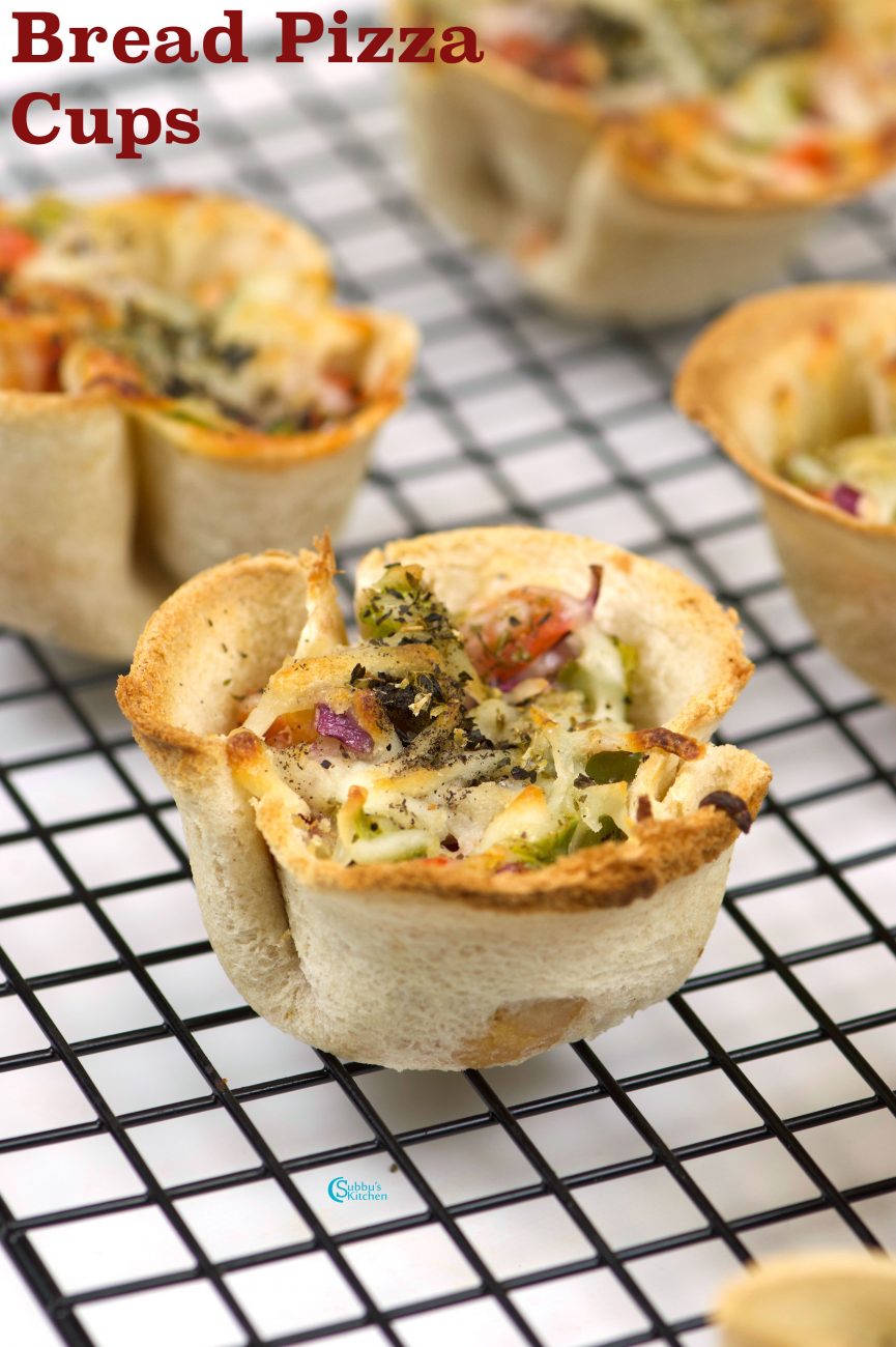 Bread Pizza Cups - Subbus Kitchen