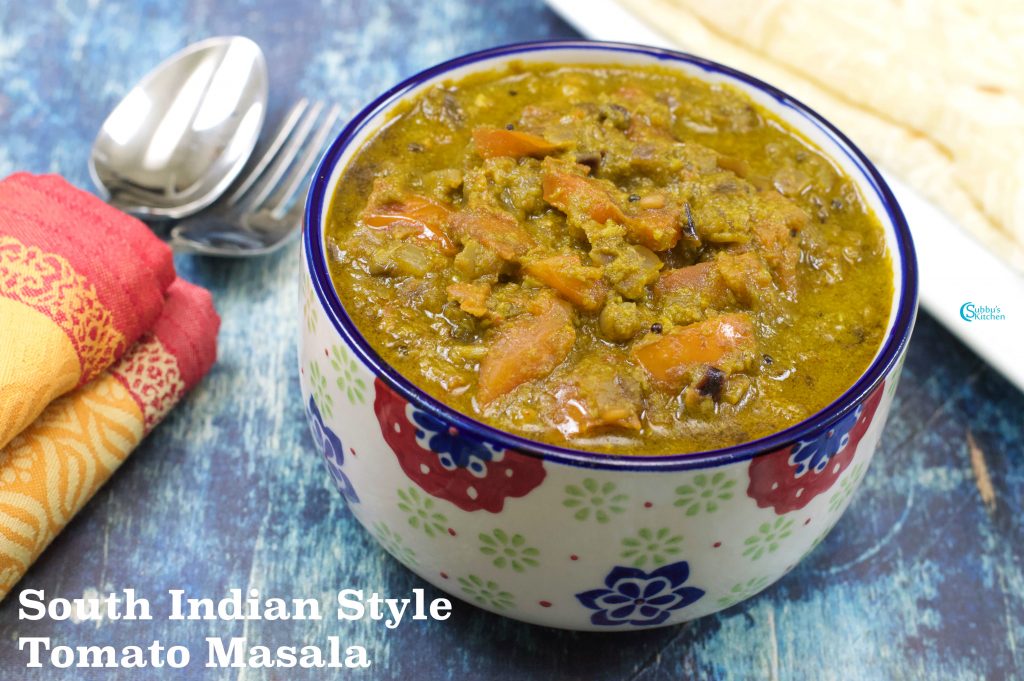 South Indian Style Tomato Coriander Masala Recipe - Subbus Kitchen