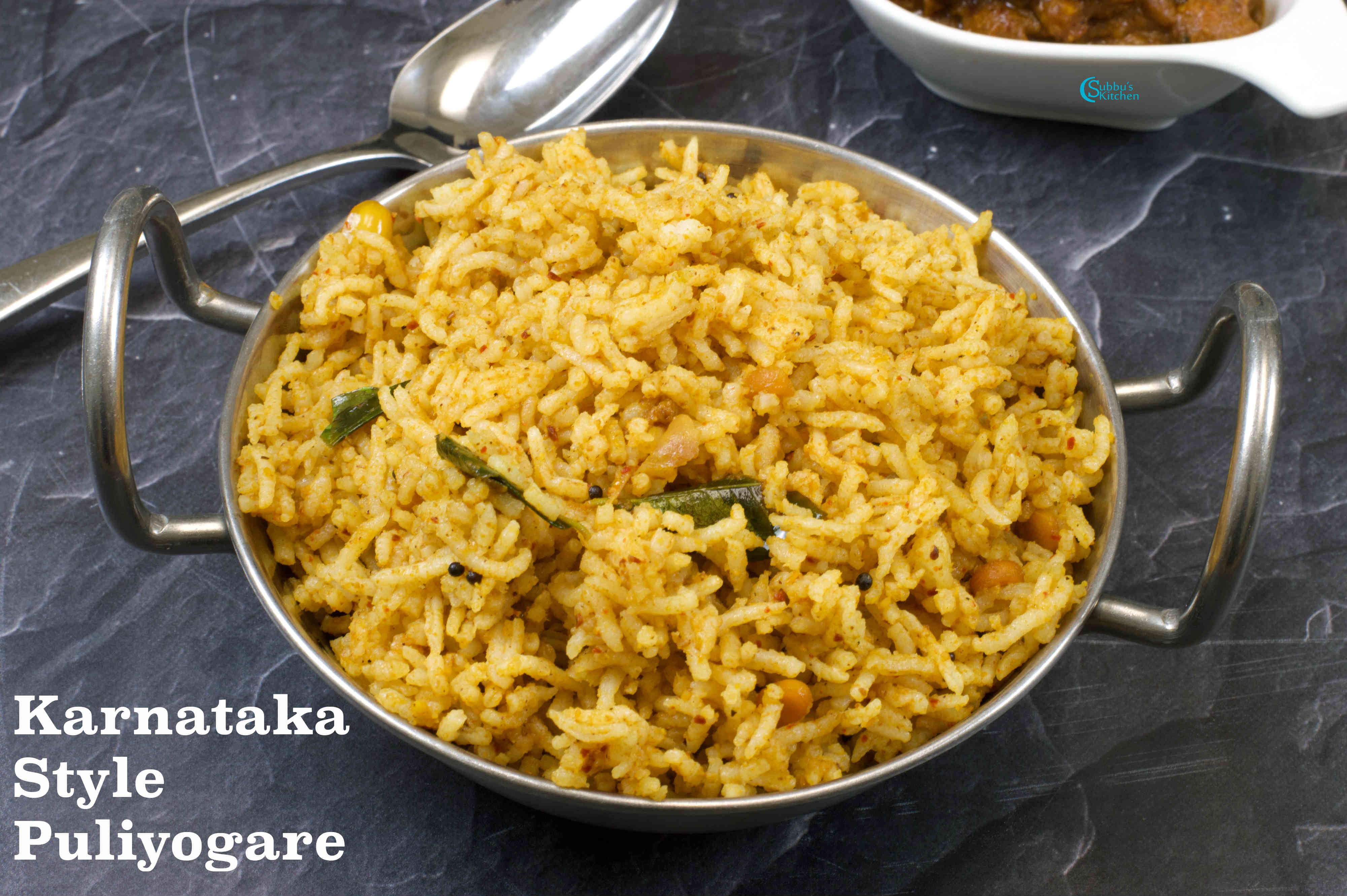 Puliyogare | Karnataka Style Tamarind Rice - Subbus Kitchen