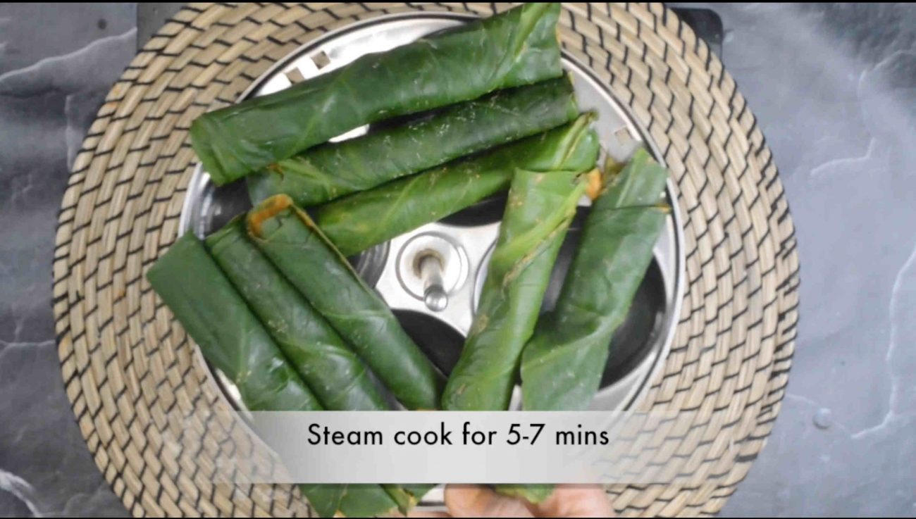 Stuffed Seppankizhangu Leaves Fry | Tara Root Leaves Stir-Fry - Subbus ...