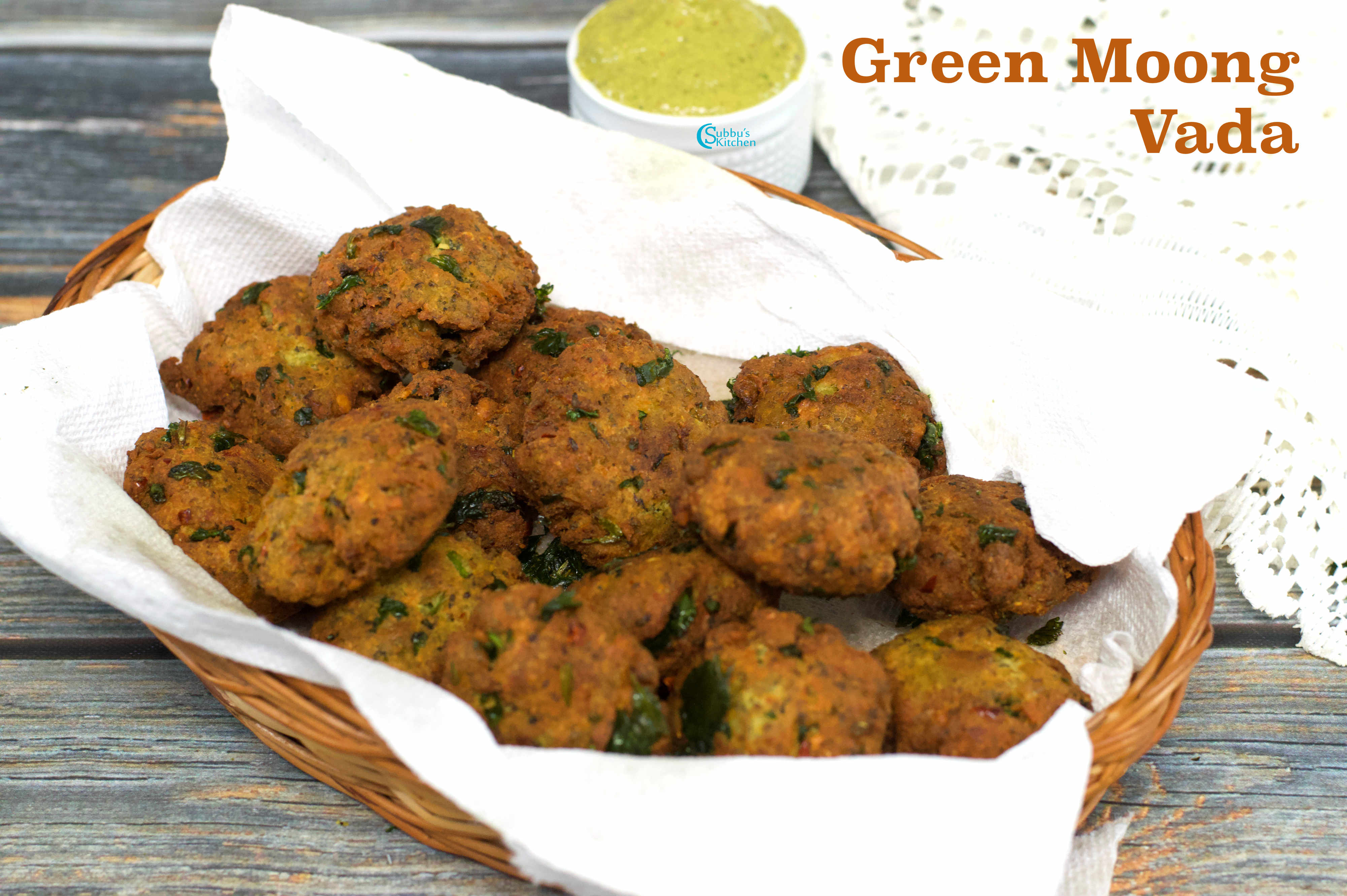 Green Moong Vada | Pacha Payiru Vadai - Subbus Kitchen
