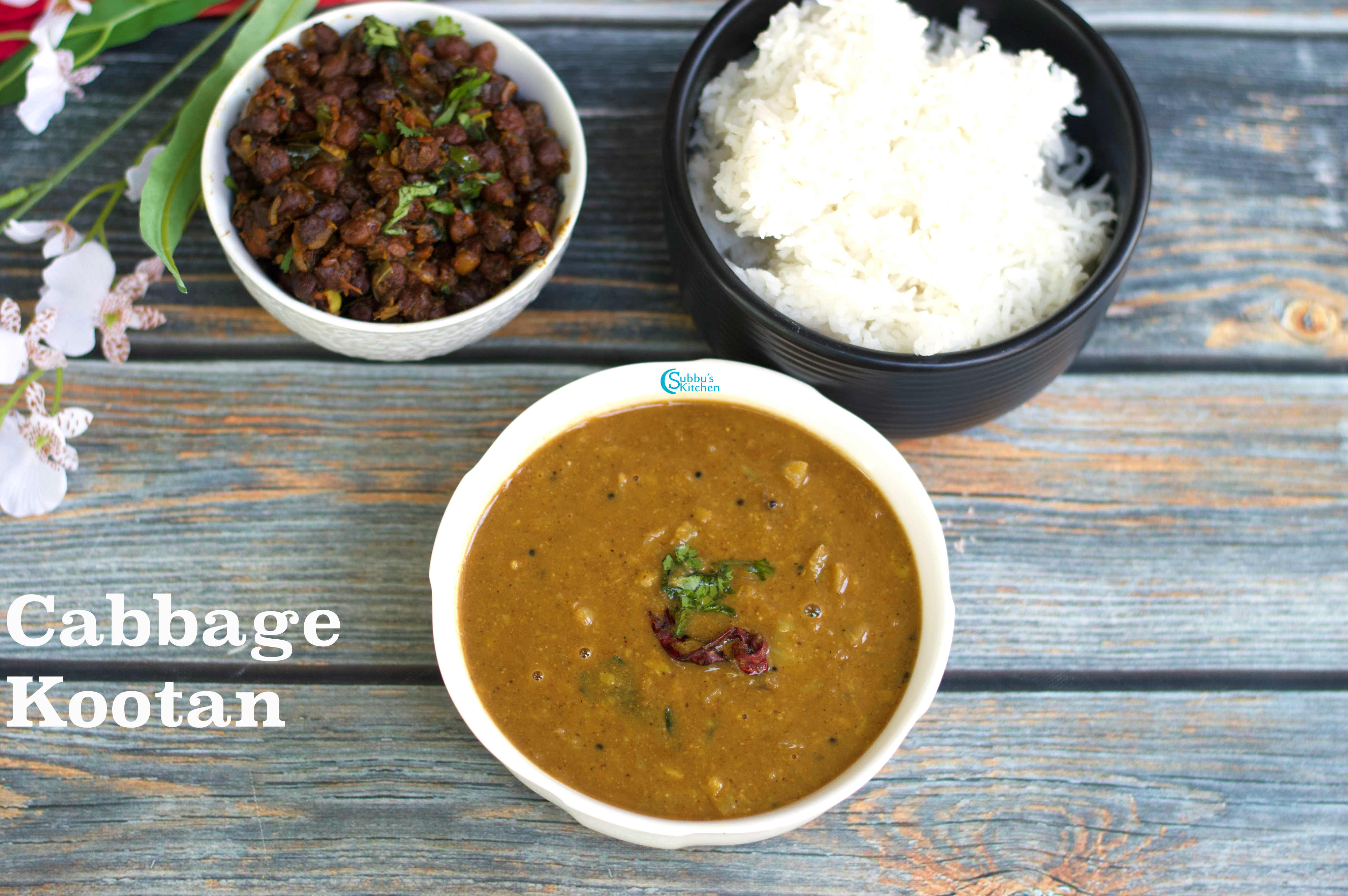 Cabbage Kootan | Cabbage Sambar - Subbus Kitchen