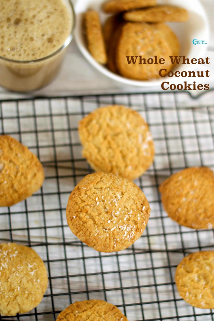 Whole Wheat Coconut Cookies - Subbus Kitchen