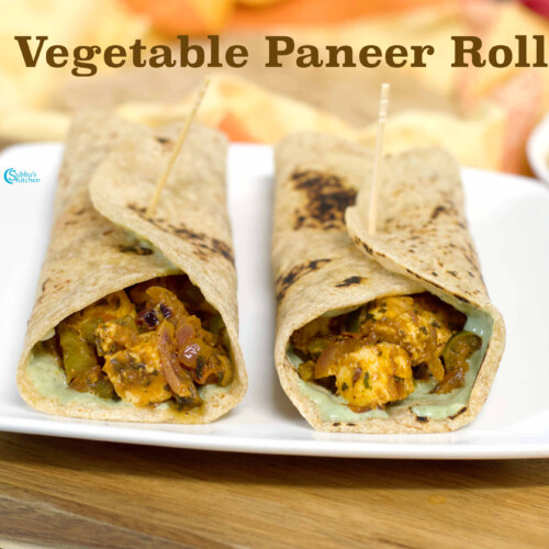 Paneer Kathi Roll | Paneer Wrap - Subbus Kitchen