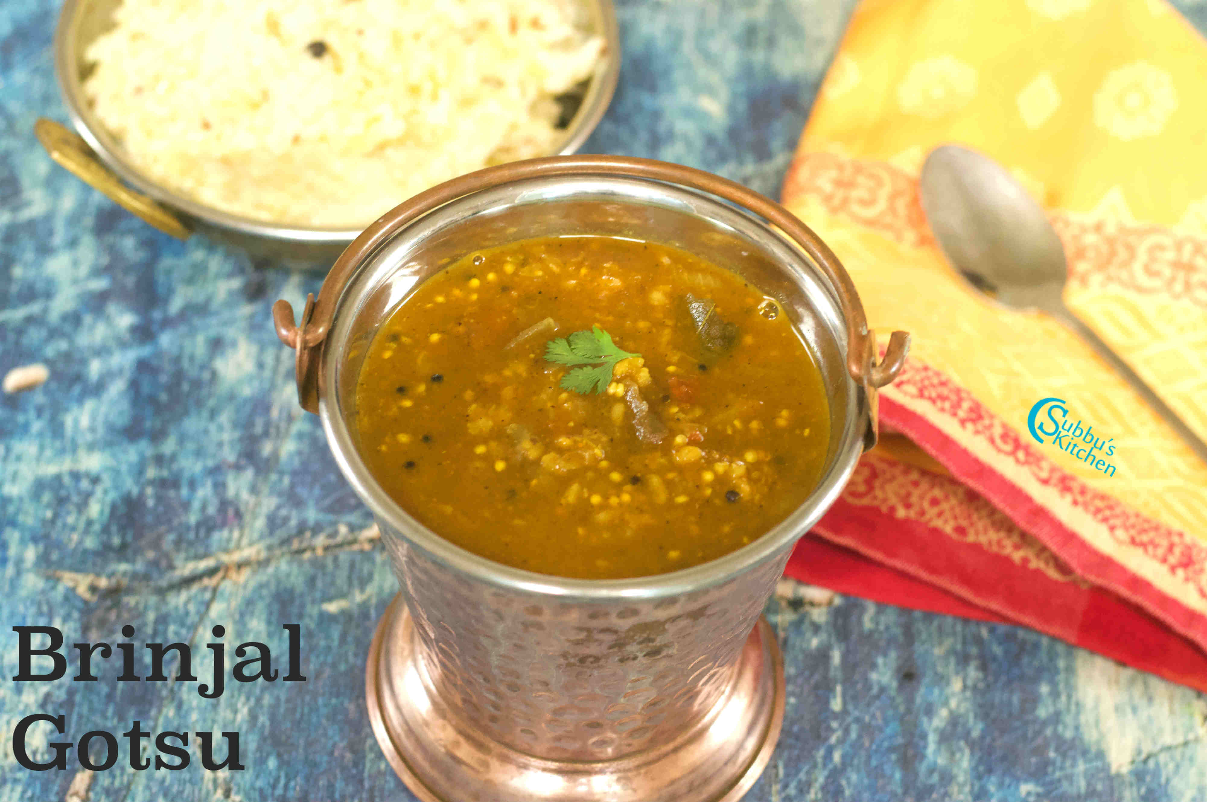 Brinjal Gotsu Recipe | Kathirikkai Gotsu Recipe | Venn Pongal Gotsu ...