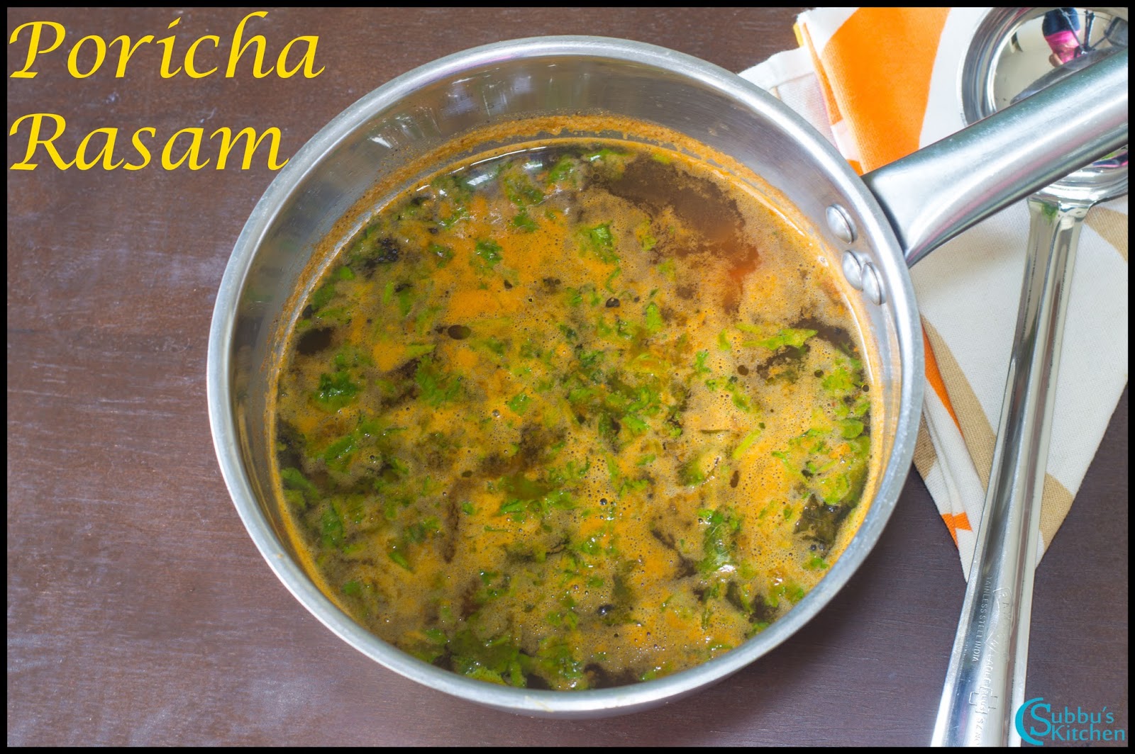 Poricha Rasam - Subbus Kitchen