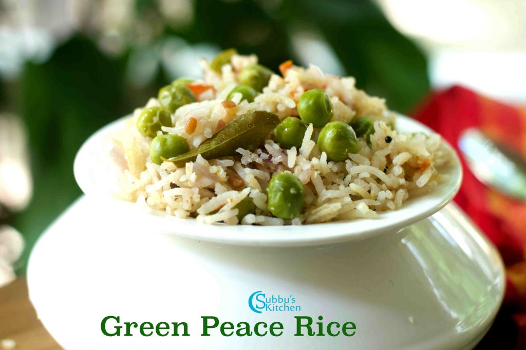 Green Peas Rice | Pacha Pattani Sadham | Pressure Cooker Method ...