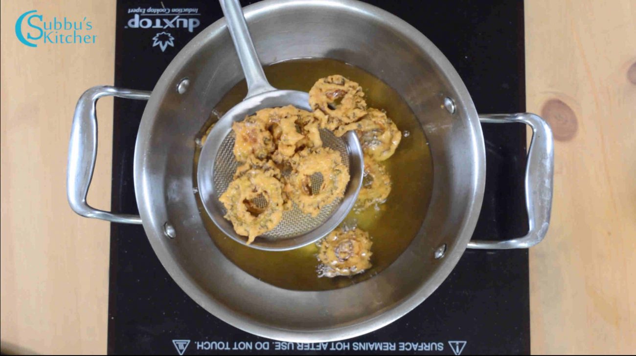 Pavakkai Pakoda | Bitter Gourd Crispy Rings | Karela Chips - Subbus Kitchen