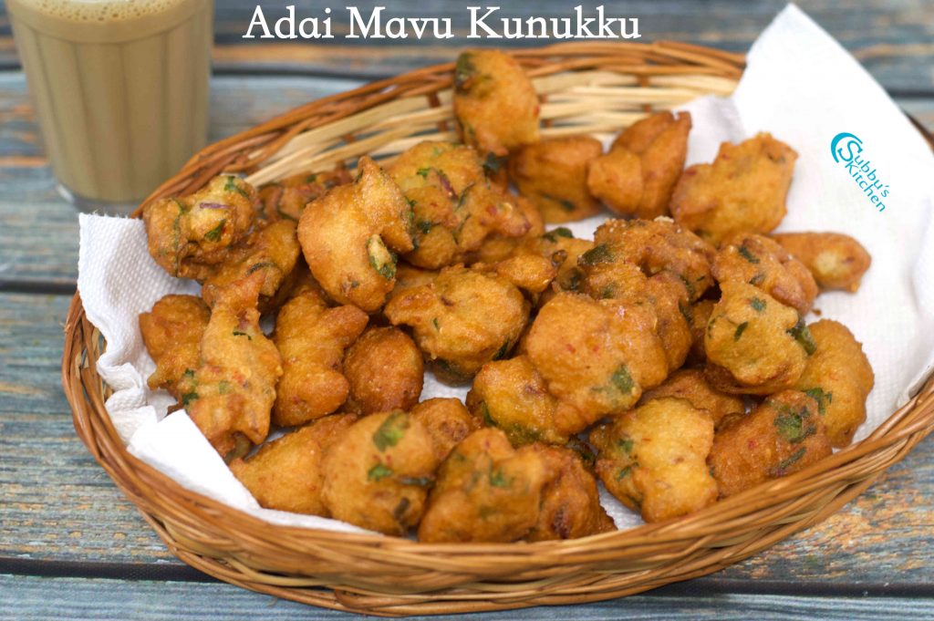 Adai Mavu Kunukku Recipe | Lentil Fritters Recipe - Subbus Kitchen