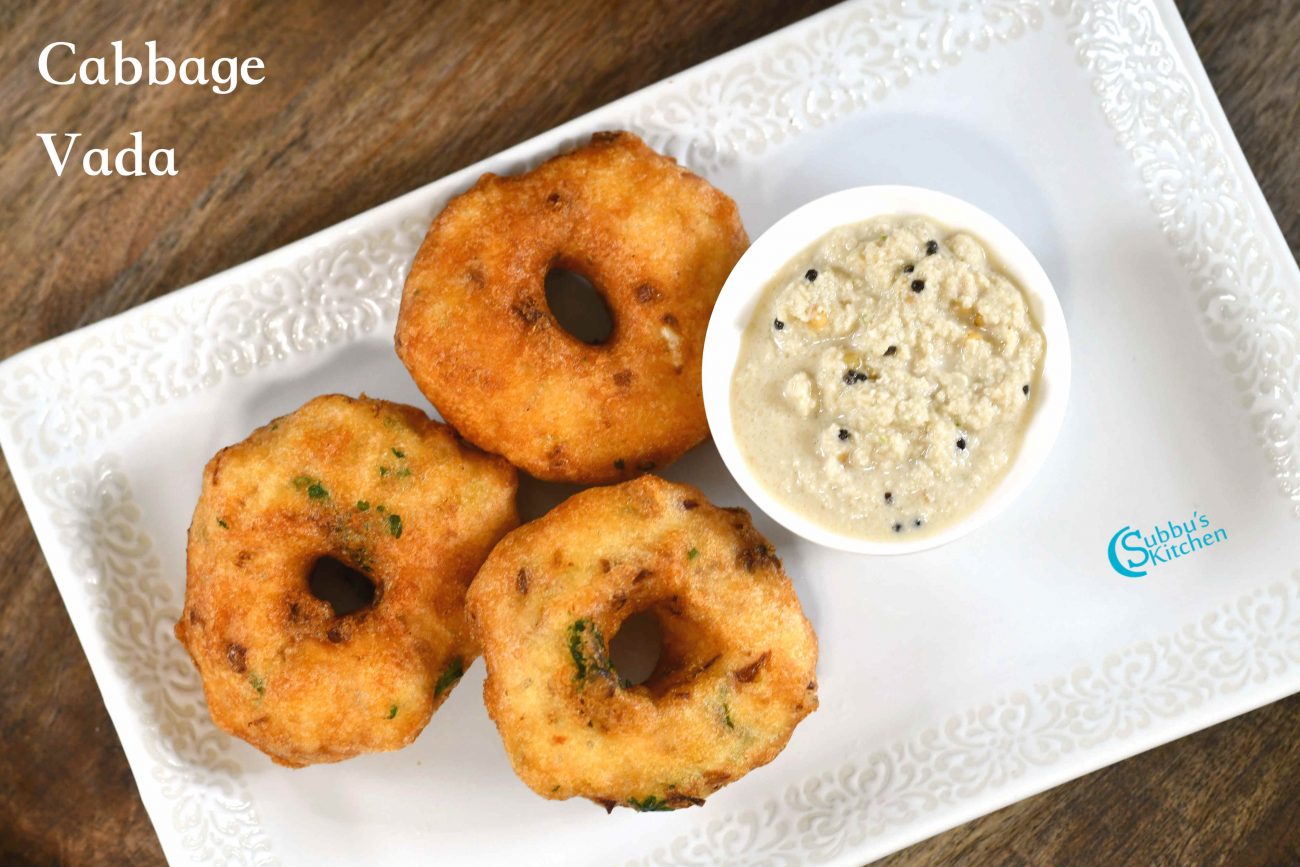 Cabbage Vada Recipe | Cabbage Urad Dal Vada | How to make Cabbage Vada ...