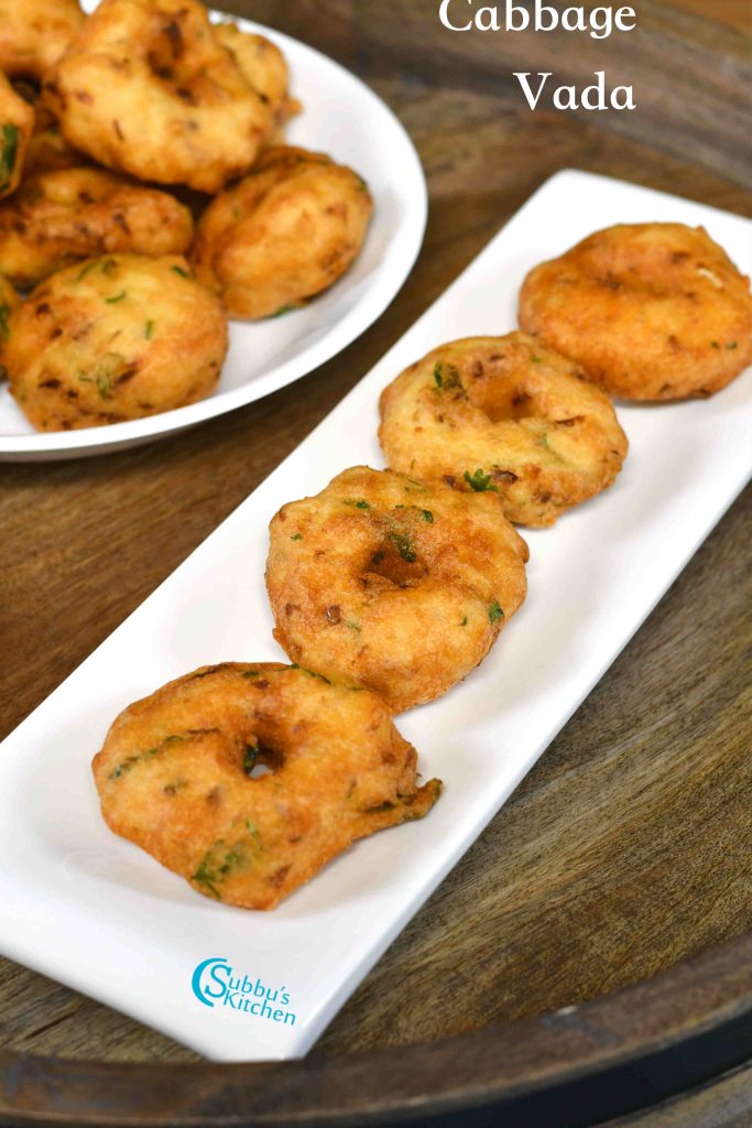 Cabbage Vada Recipe | Cabbage Urad Dal Vada | How to make Cabbage Vada ...