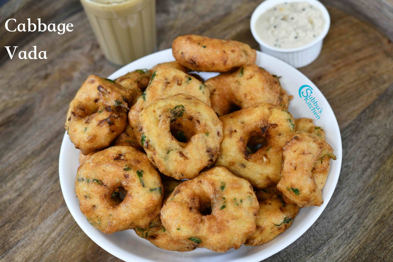 Cabbage Vada Recipe | Cabbage Urad Dal Vada | How to make Cabbage Vada ...