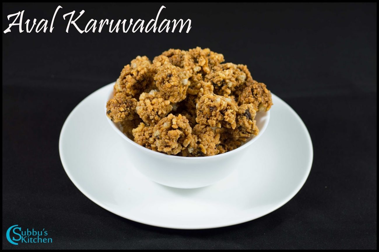 Aval Karuvadam Recipe | Flattened Rice Fryums - Subbus Kitchen