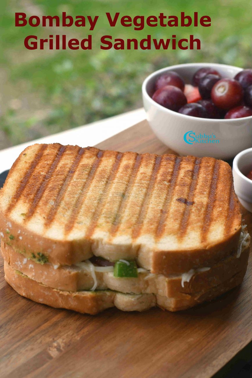 Bombay Grilled Vegetable Sandwich | Mumbai Veg Sandwich Recipe - Subbus Kitchen