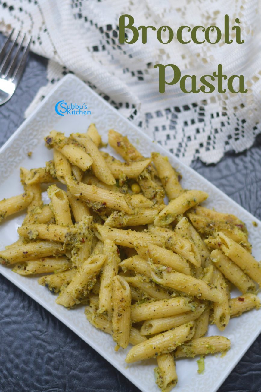 Broccoli Pesto Pasta Recipe - Subbus Kitchen