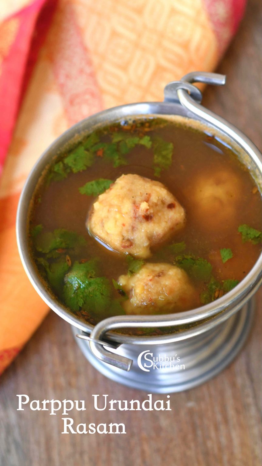 Paruppu Urundai Rasam | Dal Dumplings Rasam Recipe - Subbus Kitchen