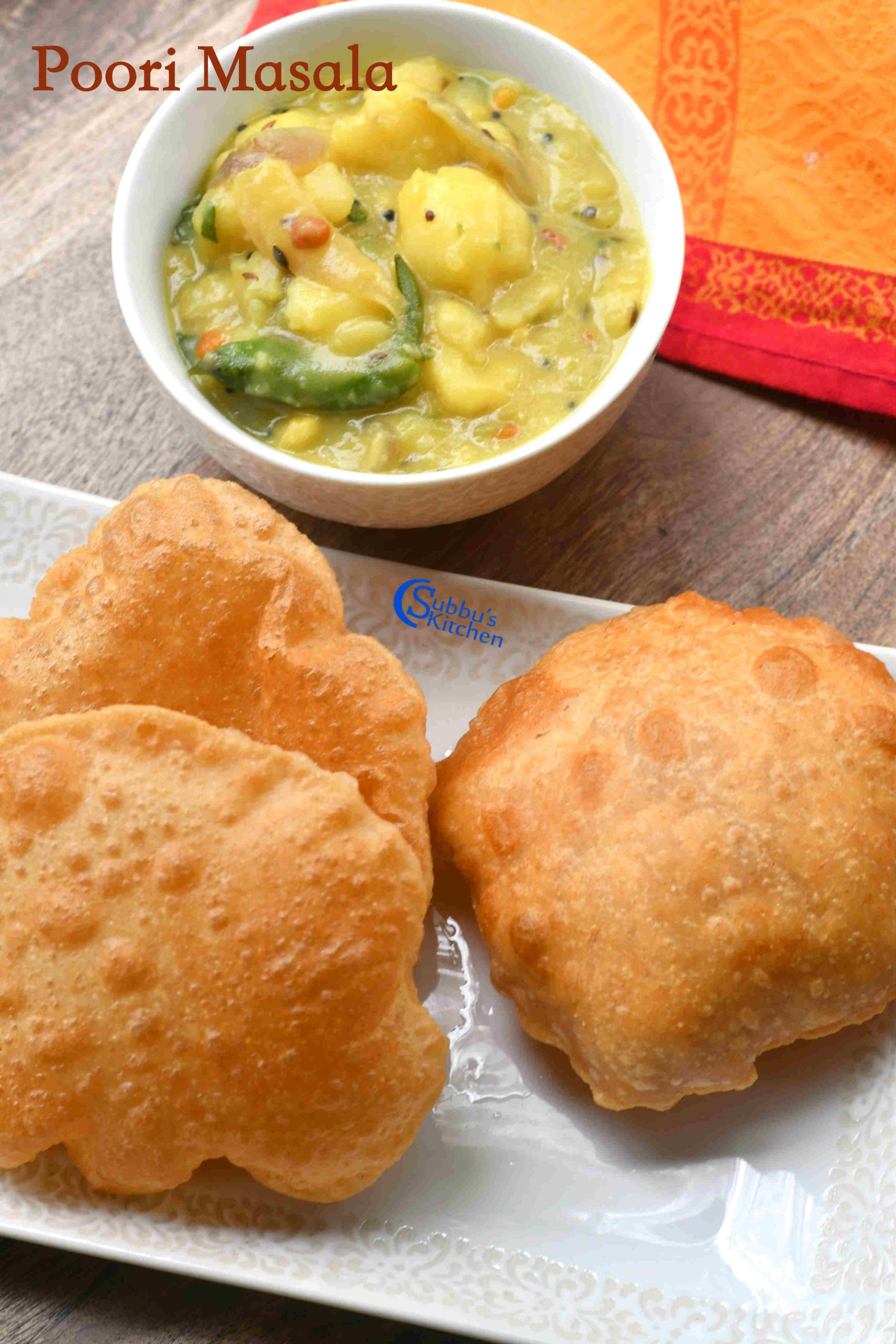 Poori with Masala - Subbus Kitchen