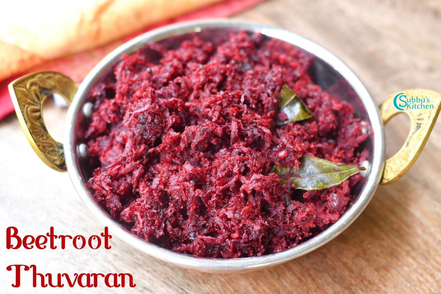 Beetroot Thoran Recipe | Beetroot Poriyal Recipe - Subbus Kitchen