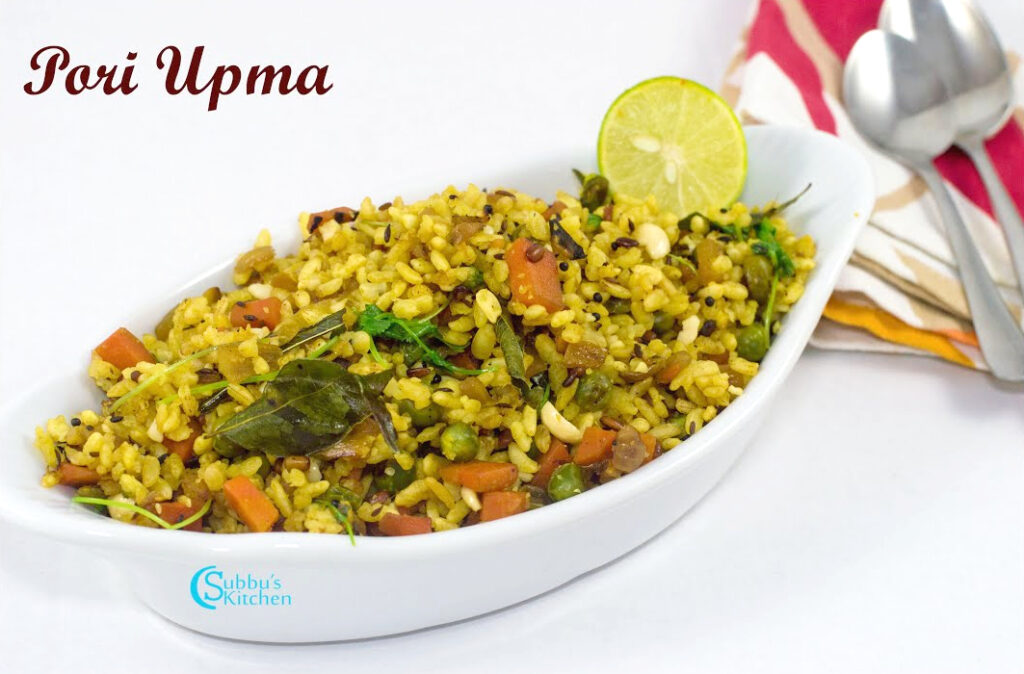 Pori Upma| Puffed Rice Upma Recipe | Maramaralu Upma - Subbus Kitchen