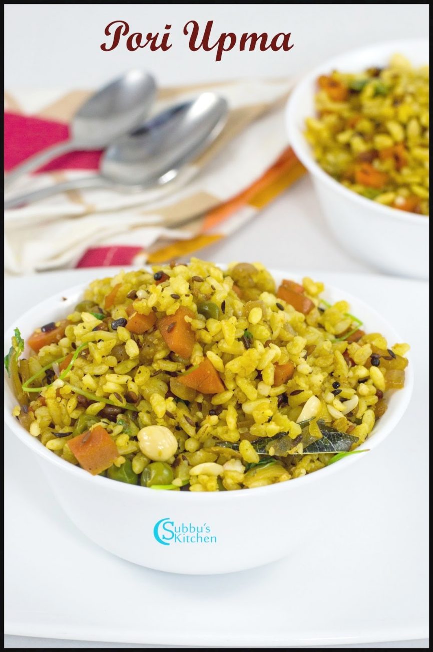 Pori Upma| Puffed Rice Upma Recipe | Maramaralu Upma - Subbus Kitchen