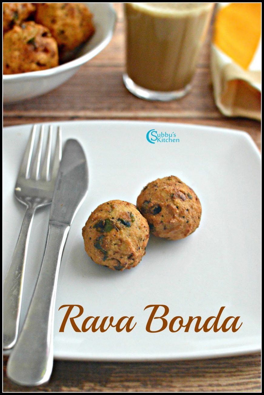Rava Bonda Recipe | Sooji Bonda Recipe - Subbus Kitchen
