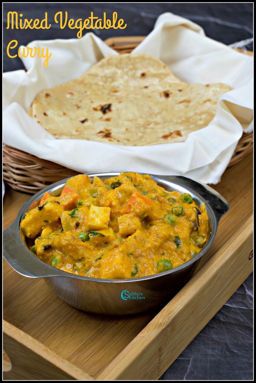 Mixed Vegetable Curry For Roti