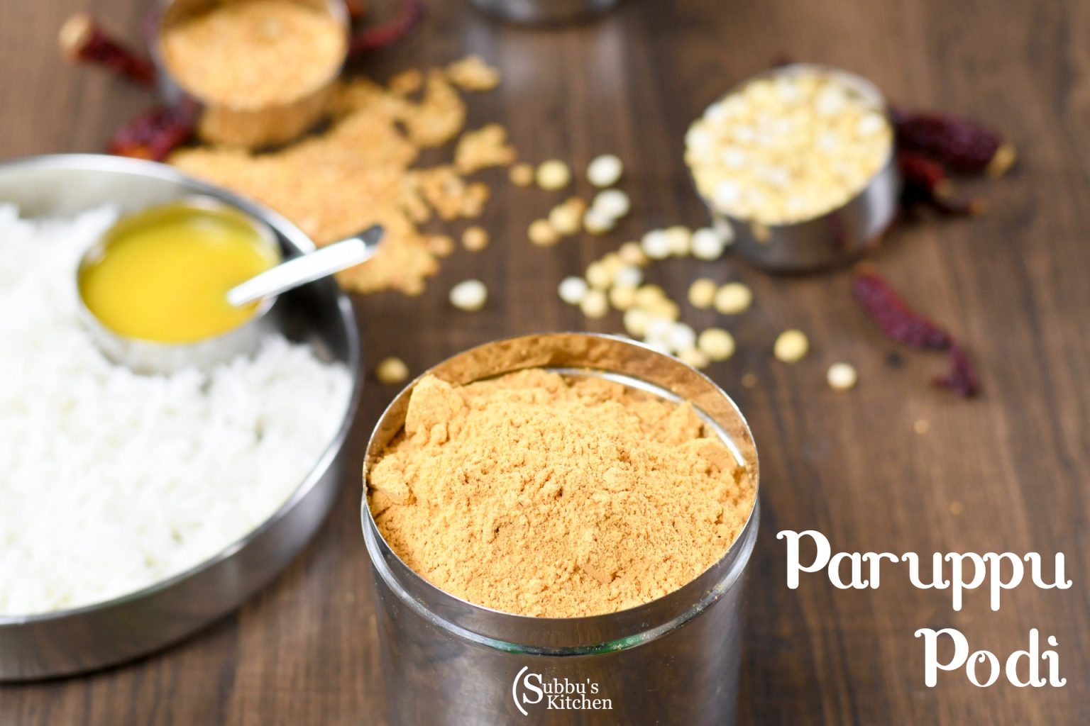 Paruppu Podi | Ambika Appalam Paruppu Podi Recipe | Garlic Paruppu Podi ...