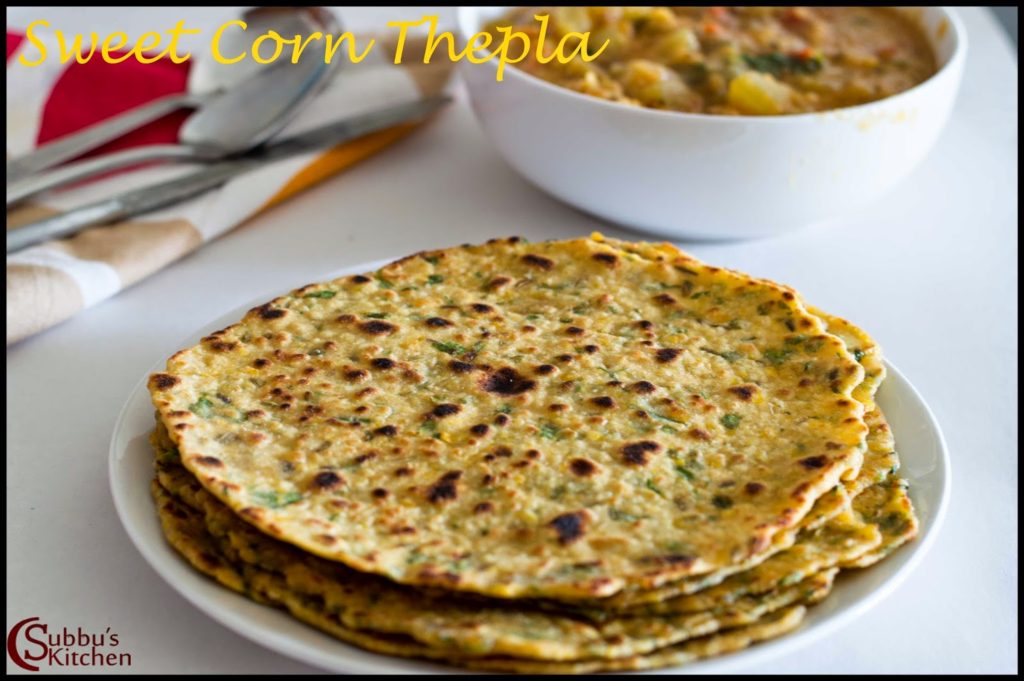 Sweet Corn Coriander Thepla Recipe - Subbus Kitchen
