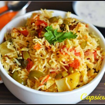 Andhra Tomato Capsicum Rice Recipe | Andhra Thakkali Kudamilagai Sadham ...