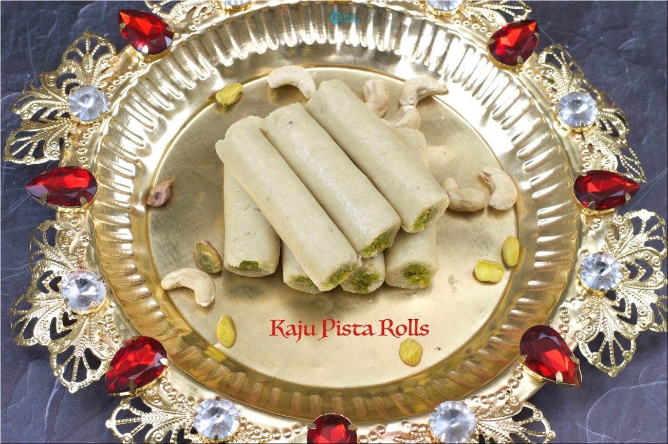 Kaju Pista Rolls | Cashew Pistachio Rolls | Diwali Sweets - Subbus Kitchen