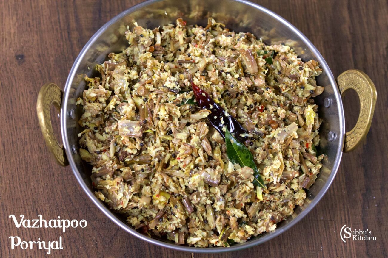 Vazhaipoo Poriyal Recipe | Vazhaipoo Thoran | Banana Blossom Stir-Fry ...