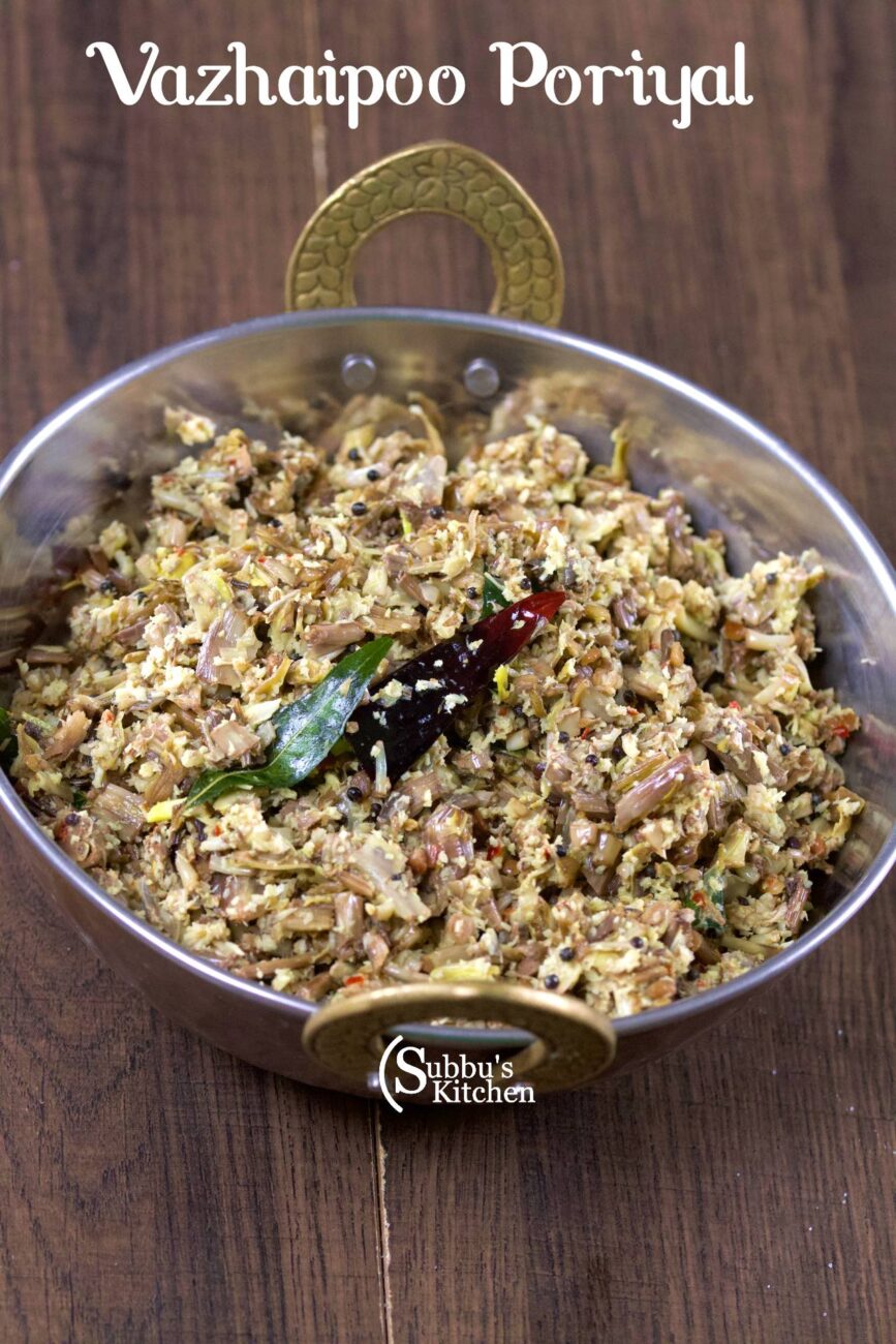 Vazhaipoo Poriyal Recipe | Vazhaipoo Thoran | Banana Blossom Stir-Fry ...