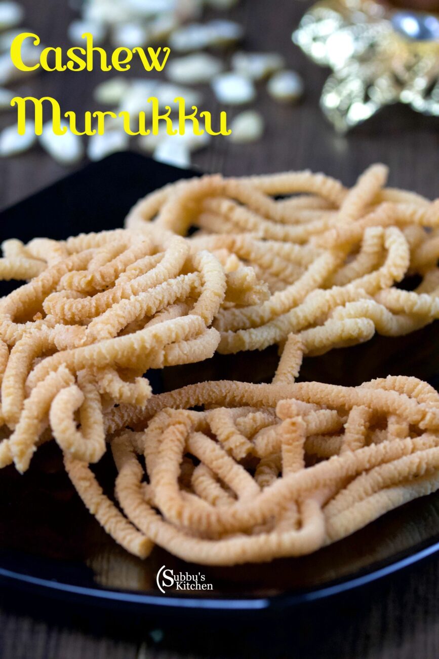 Cashew Thenkuzhal Recipe | Munthiri Murukku Recipe - Subbus Kitchen