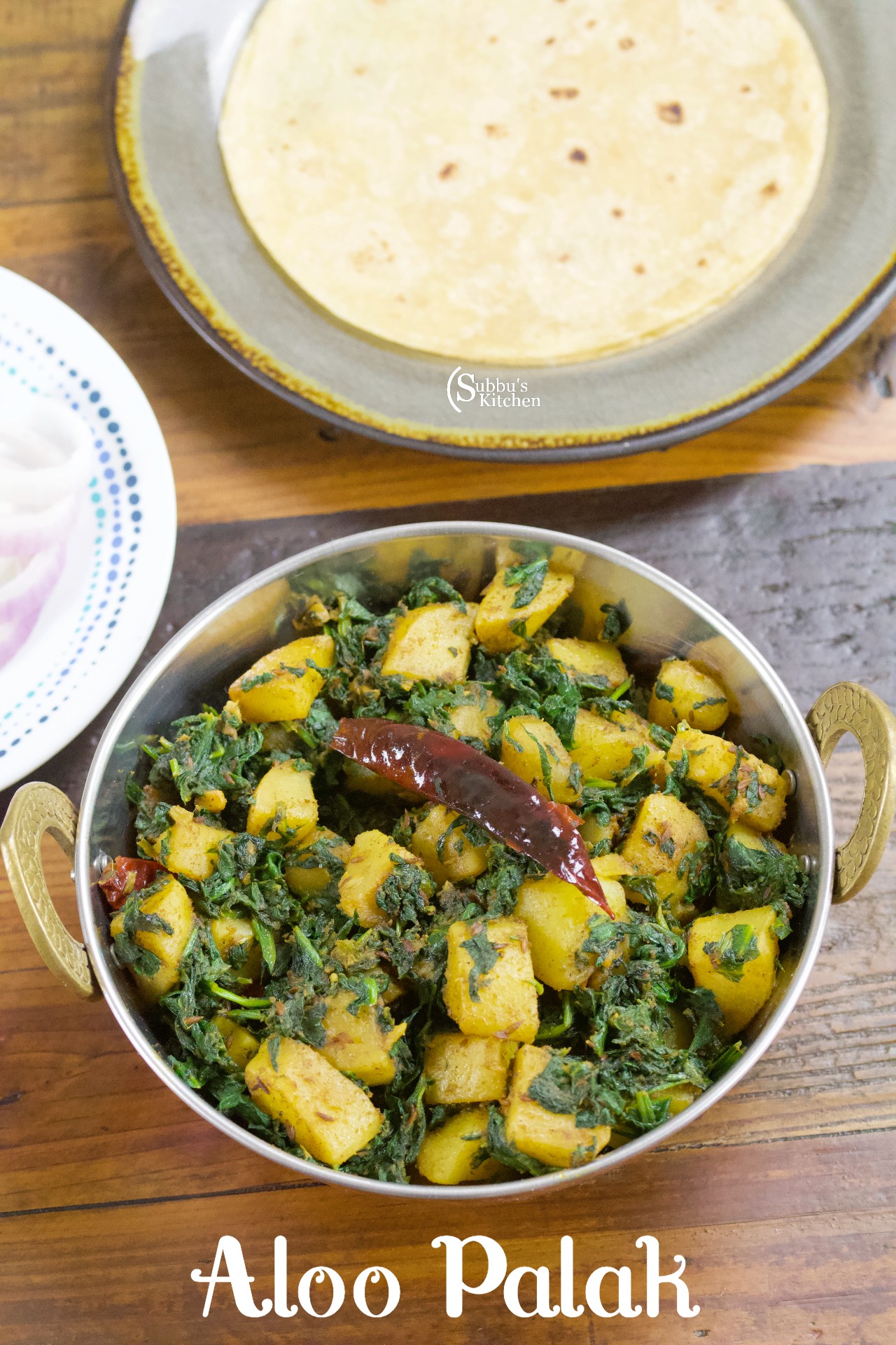 Aloo Palak Recipe | Spinach and Potato Subzi - Subbus Kitchen