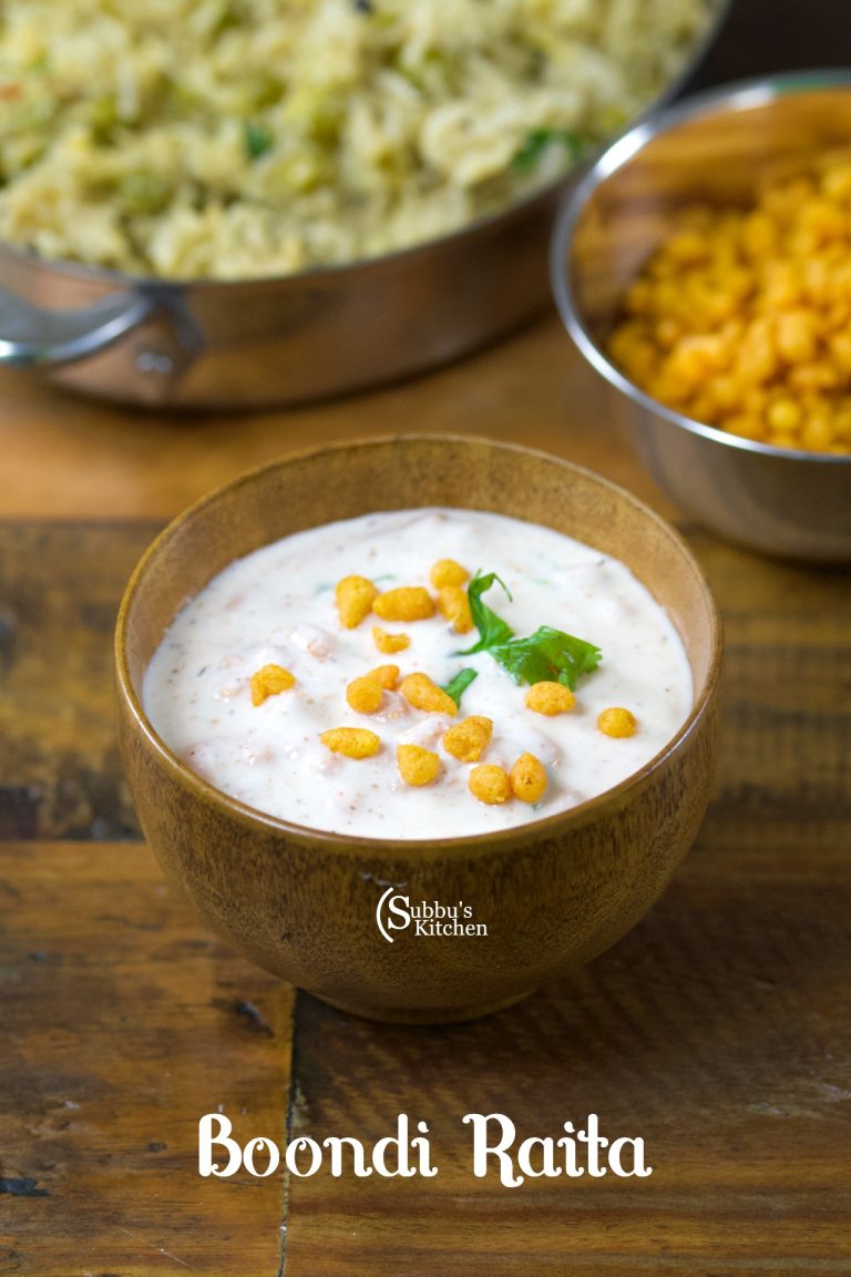 Boondi Raita Recipe | How to make Boondi Raita - Subbus Kitchen
