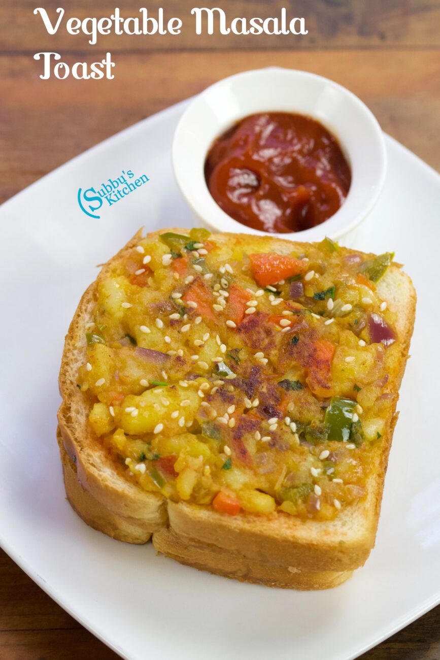 Vegetable Masala Toast Recipe - Subbus Kitchen