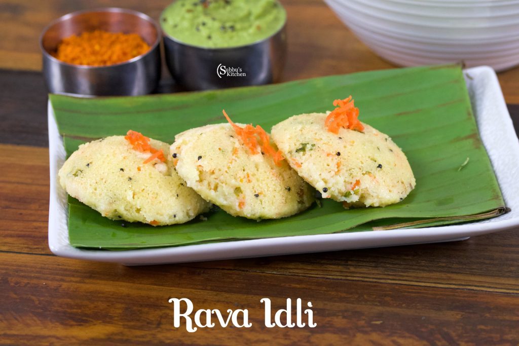 Rava Idli | Instant Rava Idli | Sooji Idli Recipe - Subbus Kitchen