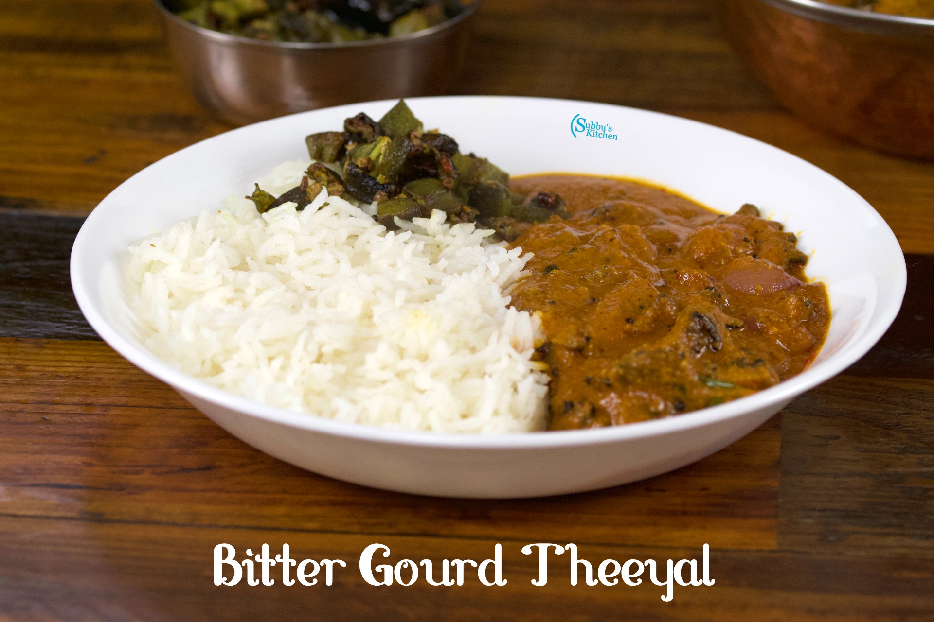 Pavakka Theeyal | Bitter Gourd Theeyal Recipe - Subbus Kitchen
