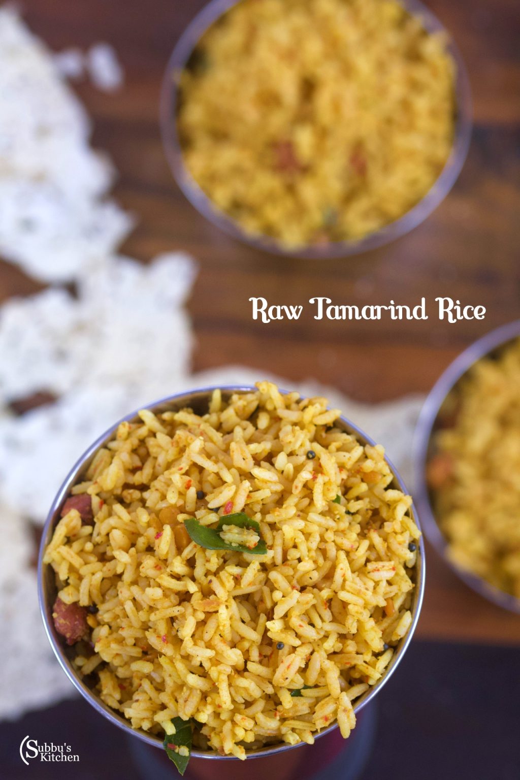Pacha Puli Sadam | Raw Tamarind Rice | Instant Puli Sadam - Subbus Kitchen
