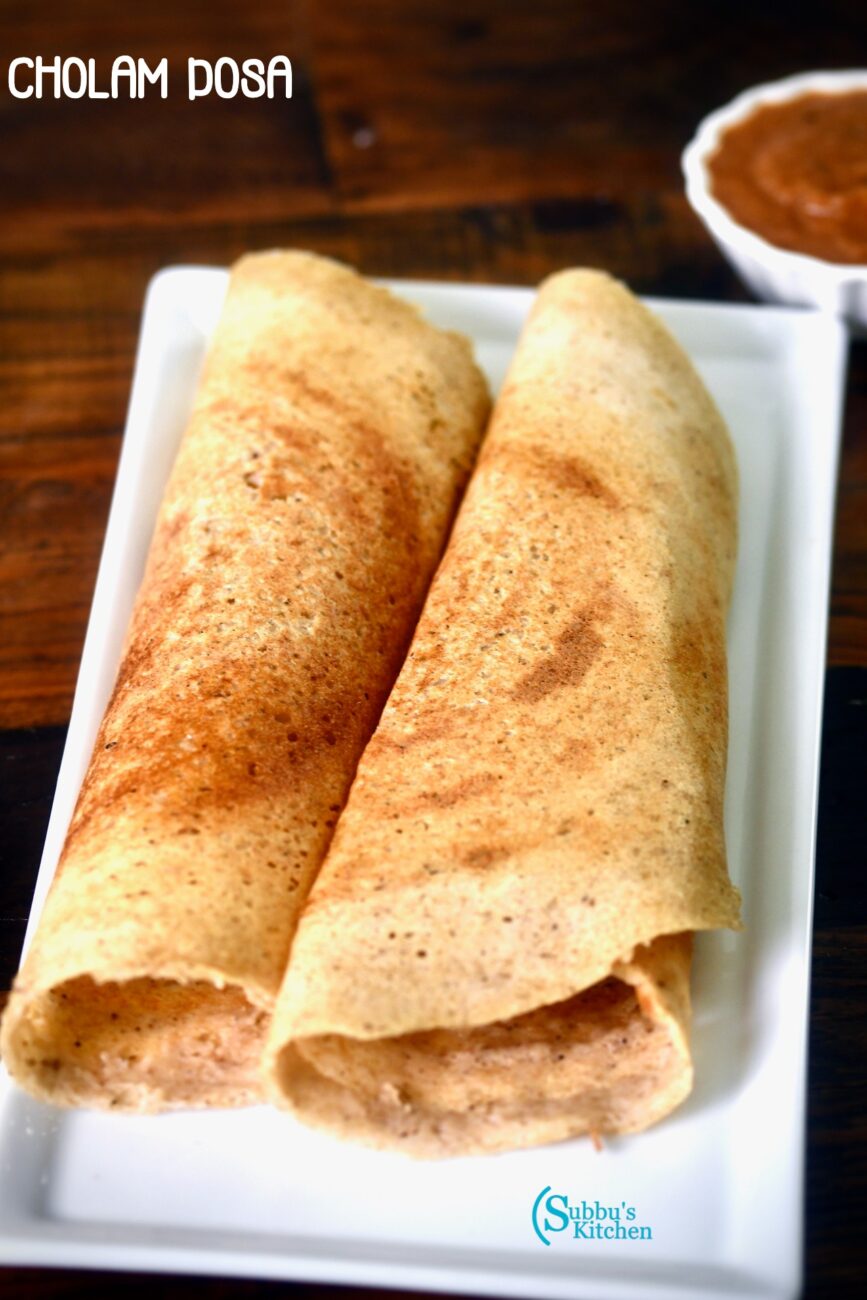 Chola Dosai | Sorghum Dosa | Jowar Dosa - Subbus Kitchen