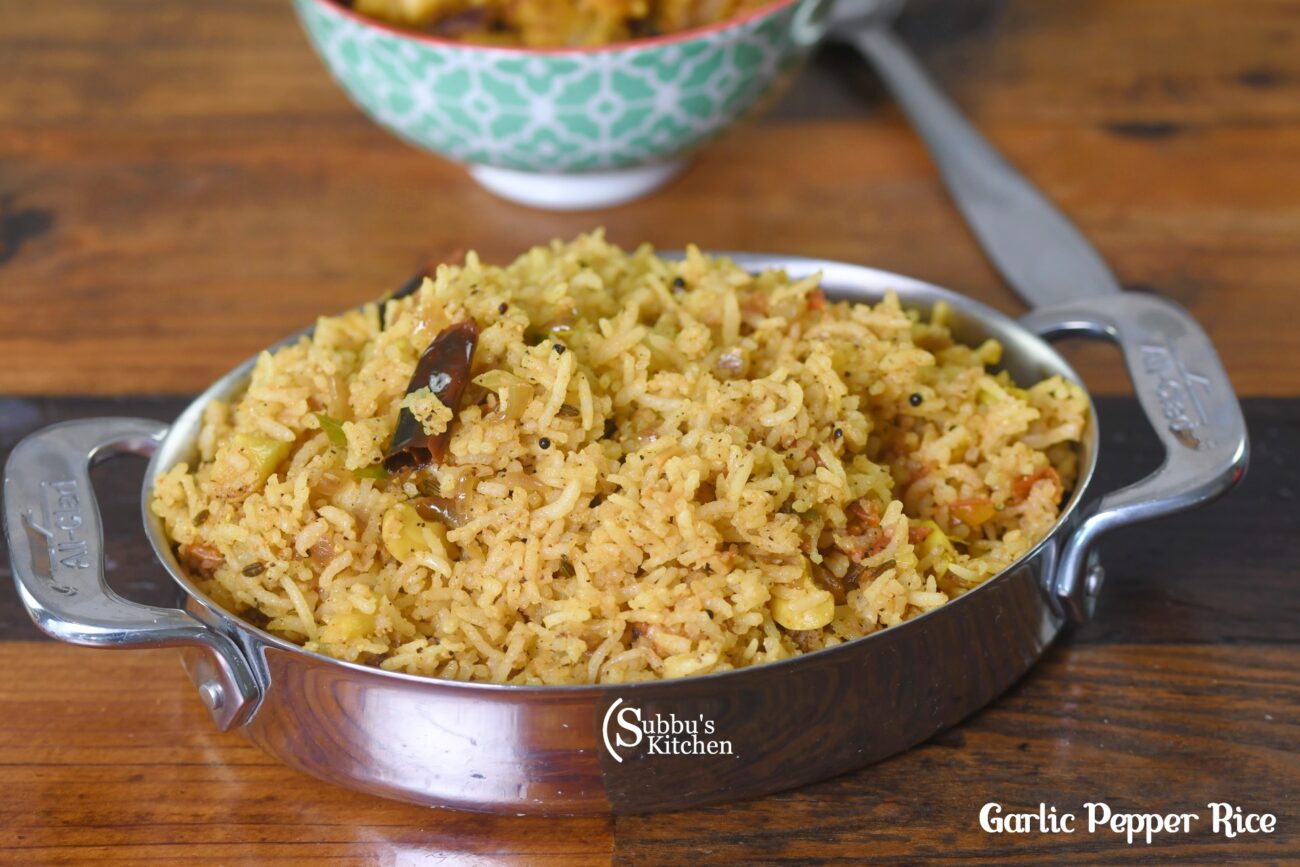 Poondu Milagu Sadam | Garlic Pepper Rice - Subbus Kitchen