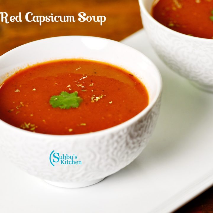 Creamy Red Capsicum Soup - Subbus Kitchen