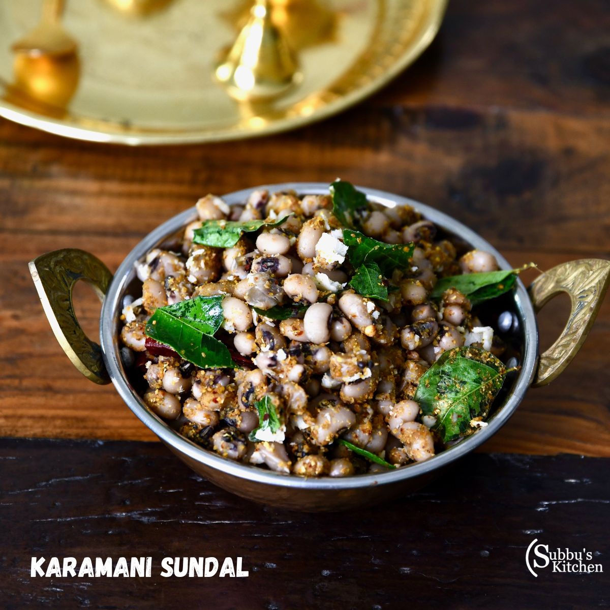 Karamani Sundal Recipe | Easy South Indian Black Eyed Peas Sundal ...